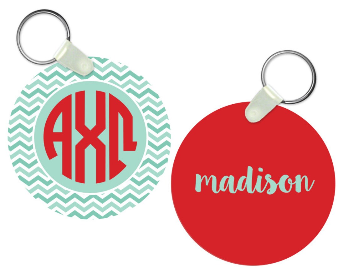 AXO Alpha Chi Omega Chevron Monogram Keychain Sorority Gift - Etsy