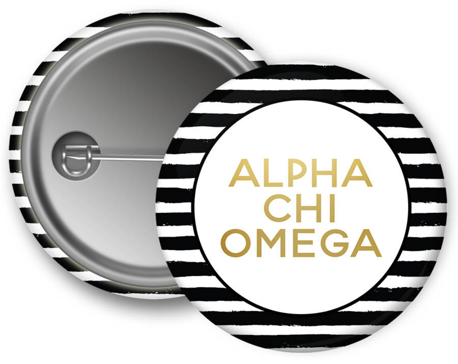 AXO Alpha Chi Omega Faux Gold Foil Striped Sorority Pinback - Etsy
