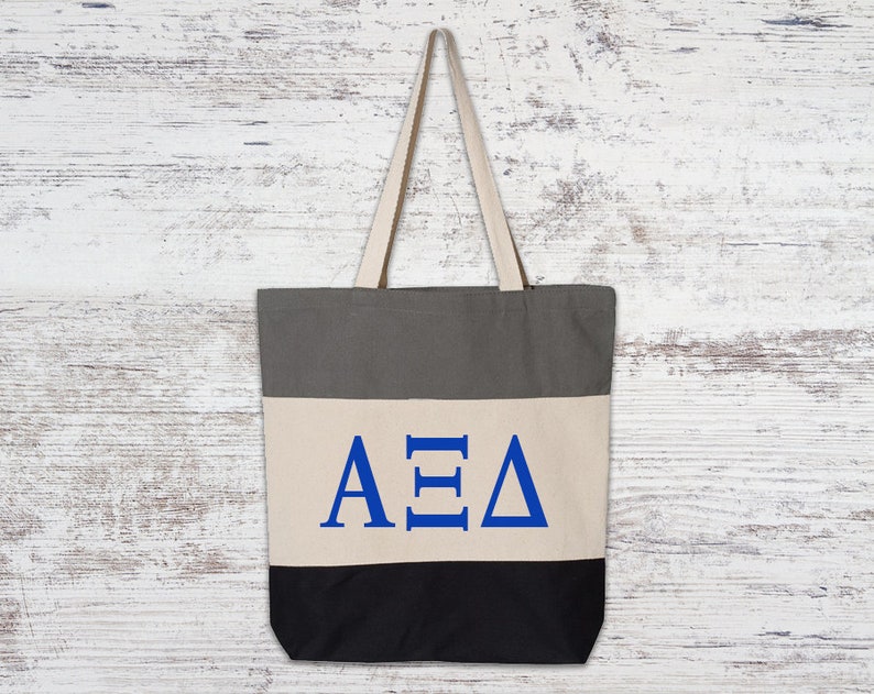 Axid Alpha Xi Delta Letters Tri Color Tote Sorority Gift - Etsy