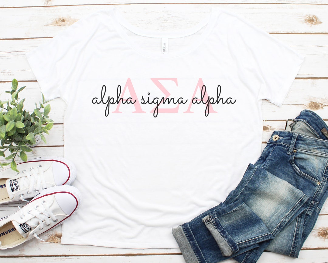 ASA Alpha Sigma Alpha Letters Script Flowy Tee - Etsy