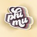 Phi Mu Retro Script Sticker - Etsy