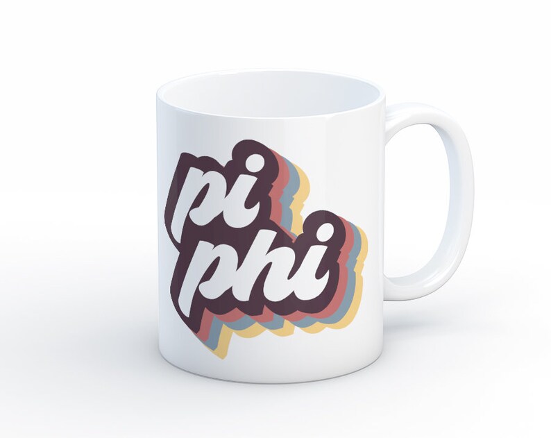 PiPhi Pi Beta Phi Retro Script Mug Sorority Coffee Mug | Etsy