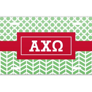 AXO Alpha Chi Omega Abstract Shapes Aluminum Sorority License - Etsy