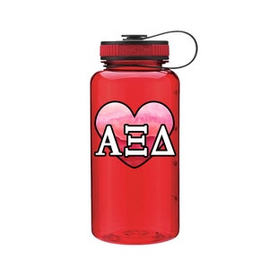 Axid Alpha Xi Delta Heart Wide Mouth 34 Ounce Sorority Water - Etsy