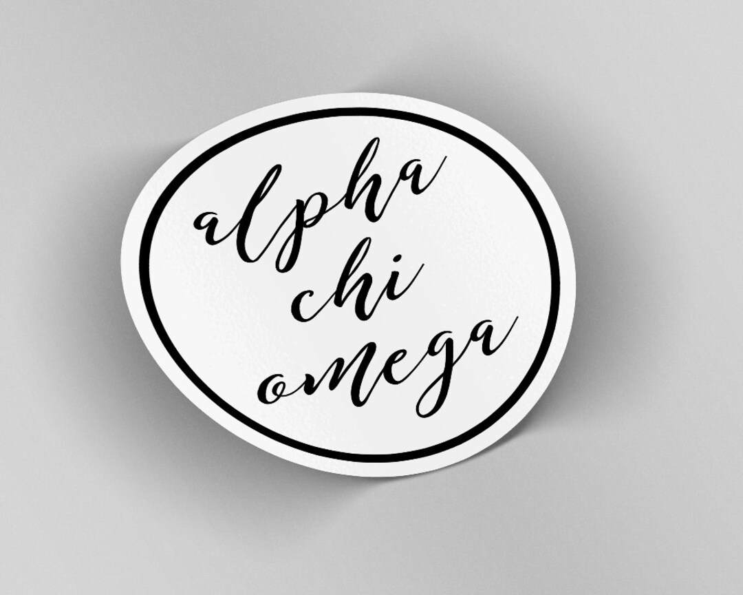 AXO Alpha Chi Omega Circle Script Sticker - Etsy