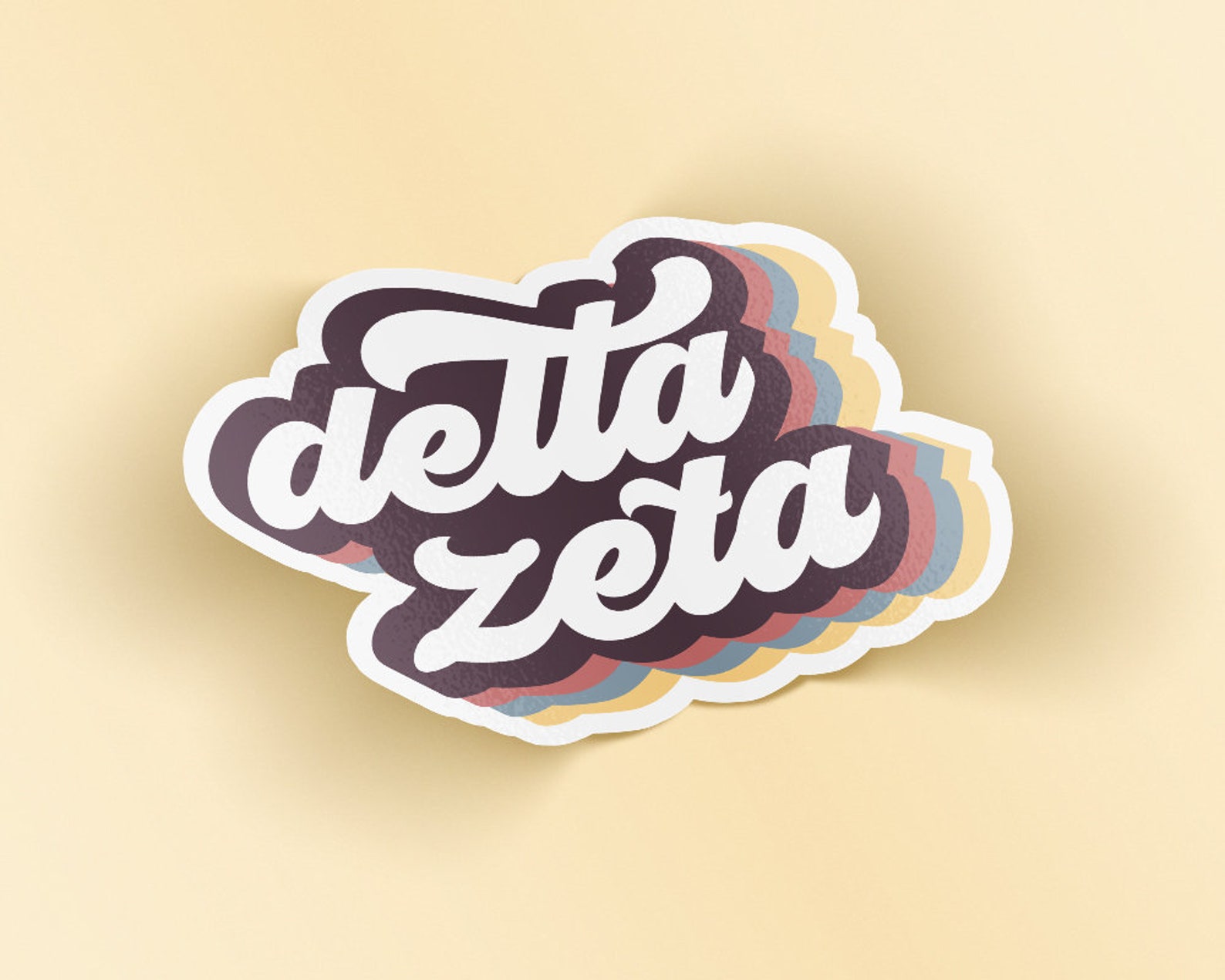 DZ Delta Zeta Retro Script Sticker | Etsy