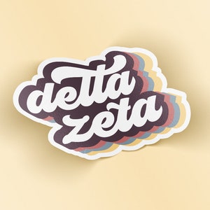 DZ Delta Zeta Retro Script Sticker - Etsy