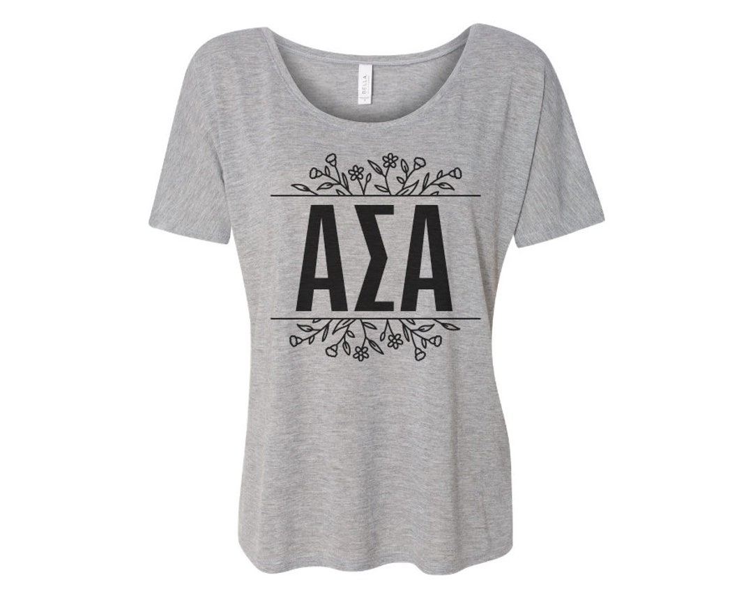 ASA Alpha Sigma Alpha Floral Letters Flowy Tee - Etsy