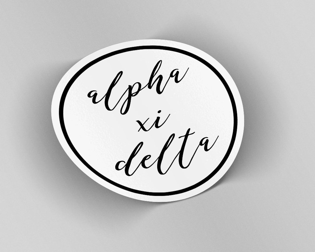 Axid Alpha Xi Delta Circle Script Sticker - Etsy