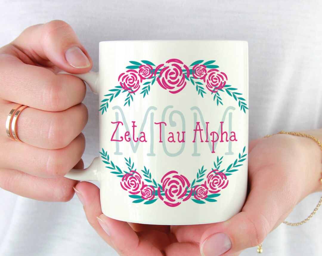 ZTA Zeta Tau Alpha Mom Floral Mug Sorority Coffee Mug - Etsy