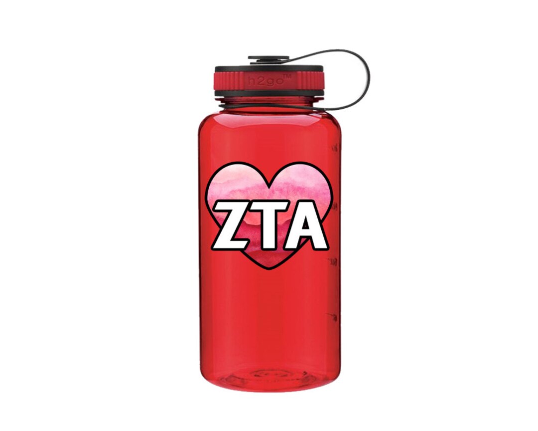 ZTA Zeta Tau Alpha Heart Wide Mouth 34 Ounce Sorority Water - Etsy