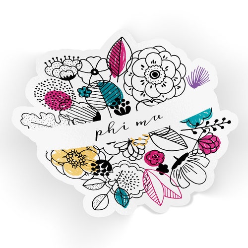 Phi Mu ΦΜ Sorority Letters Sticker 4 Wide / Decal - Etsy