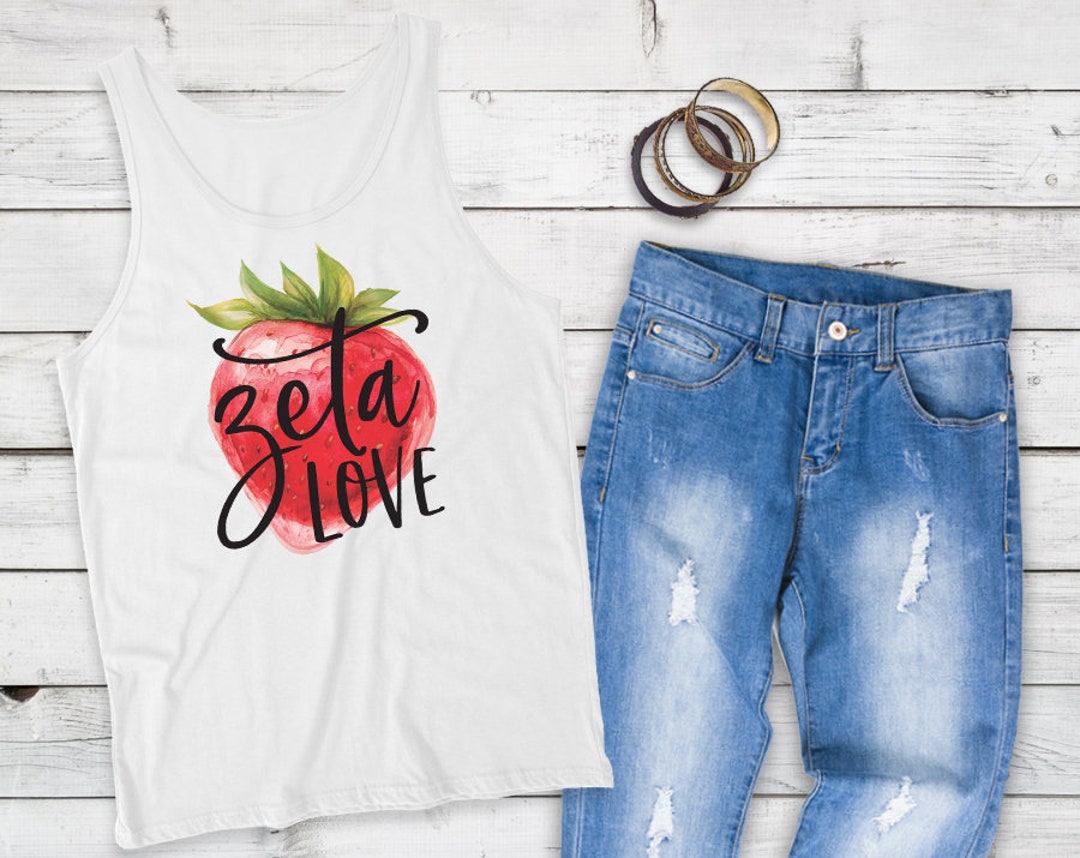 ZTA Zeta Tau Alpha Strawberry Zeta Love Unisex Tank - Etsy