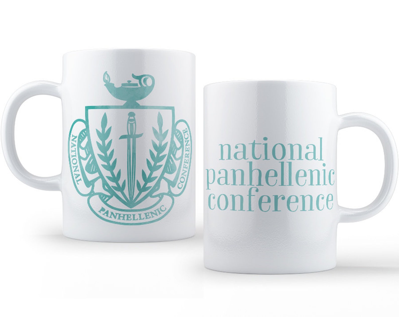 NPC National Panhellenic Conference Faux Watercolor Crest Mug | Etsy