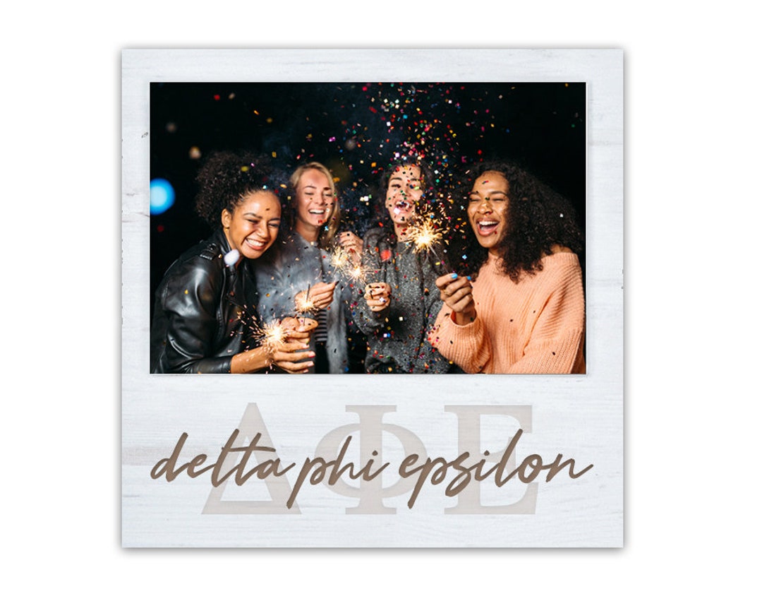 Dphie Delta Phi Epsilon Letters Script Faux Wood Block Photo - Etsy