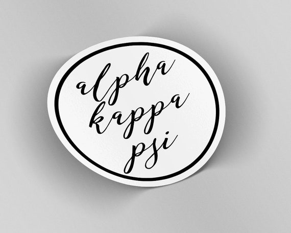Akpsi Alpha Kappa Psi Circle Script Sticker | Etsy