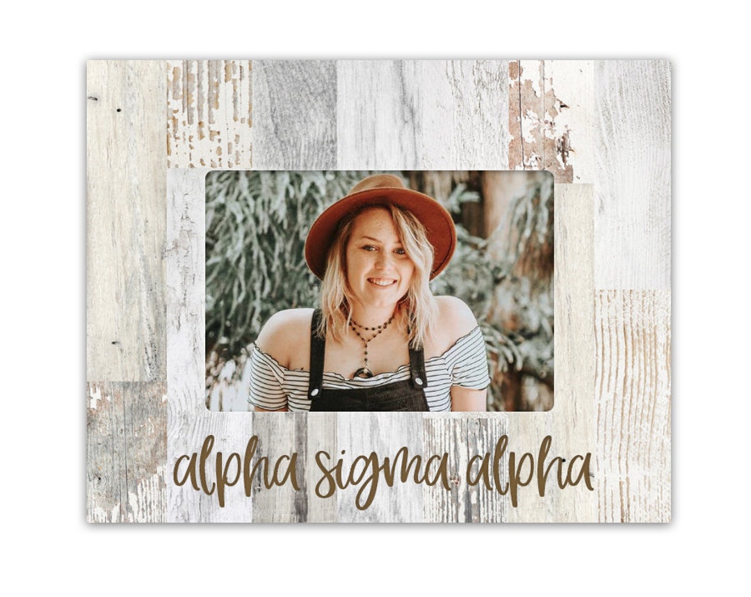 ASA Alpha Sigma Alpha Rustic Script Faux Barnwood Style Frame - Etsy