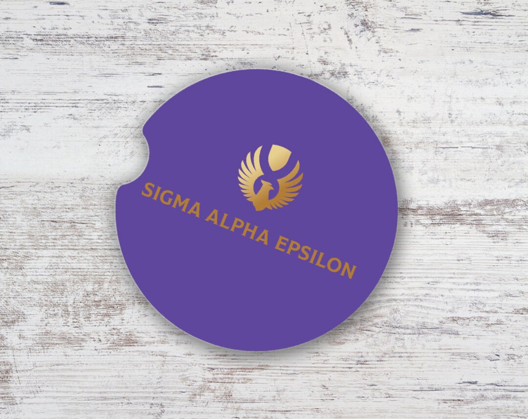 SAE Sigma Alpha Epsilon Logo Sandstone Car Coaster Greek - Etsy