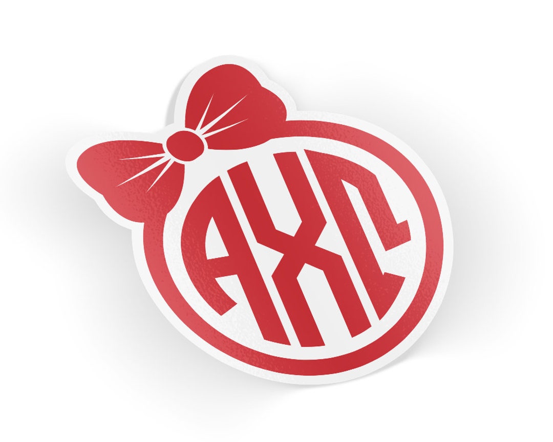 AXO Alpha Chi Omega Bow Monogram Sticker - Etsy