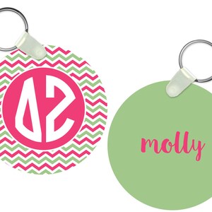 DZ Delta Zeta Chevron Monogram Custom Keychain Sorority Gift - Etsy