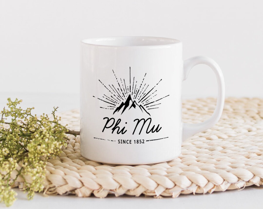 Phi Mu Mountain Mug Sorority Coffee Mug - Etsy