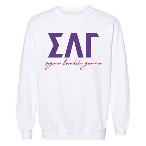 Sigma Lambda Gamma Embroidered Black Crewneck Sweatshirt With - Etsy