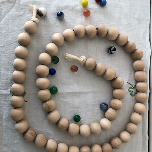 Natural Wooden Bead Garland - Etsy