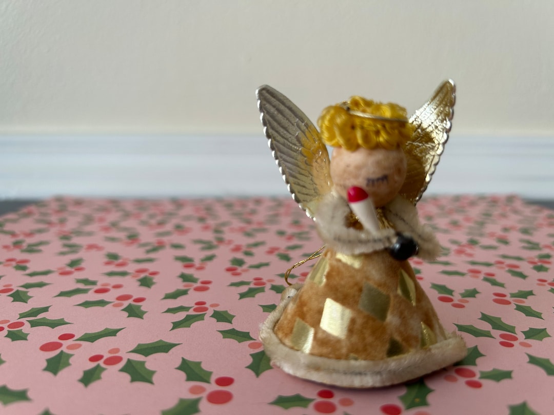Vintage Spun Cotton and Cardboard Angel Ornament Made in Japan - Etsy