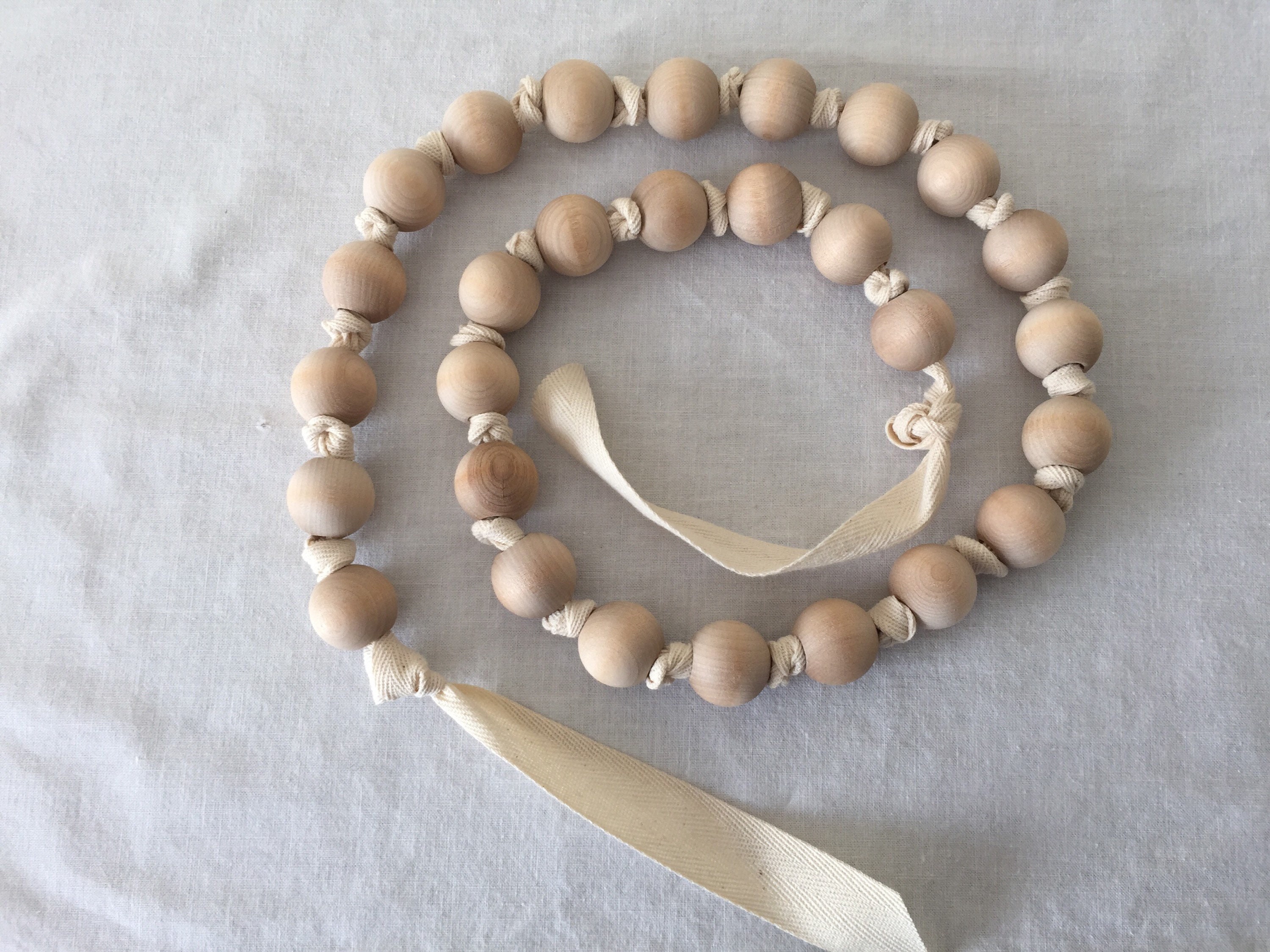 Natural Wooden Bead Garland - Etsy