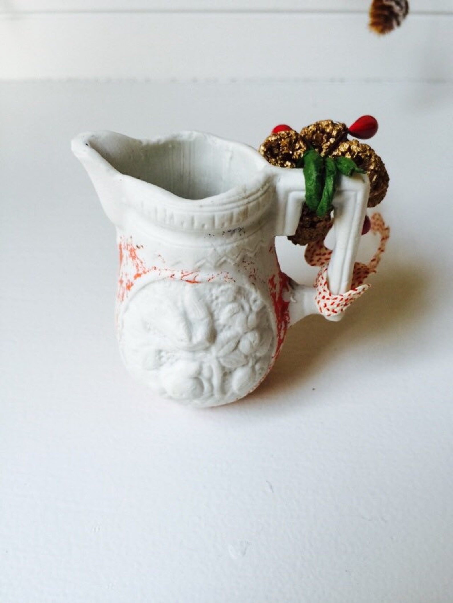 Small Vintage Bisque Pitcher Christmas Ornament - Etsy