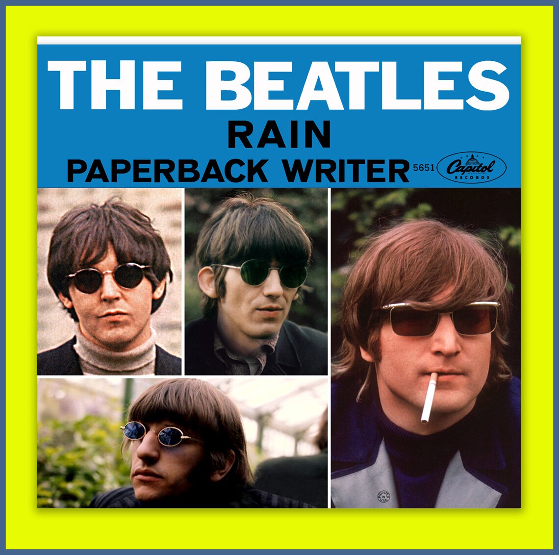 THE BEATLES -- Paperback Writer B/w Rain -- Capitol Fantasy 45 Picture ...