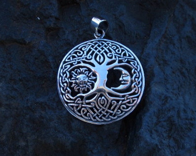 Sterling Silver Sun & Moon Celtic Tree of Life Pendant 465 - Etsy