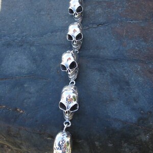 Sterling Silver Alien Skull Bracelet - #577 - Etsy