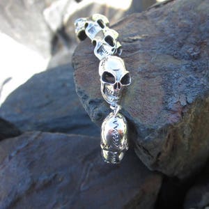 Sterling Silver Alien Skull Bracelet - #577 - Etsy