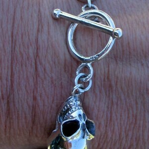 Sterling Silver Alien Skull Bracelet - #577 - Etsy