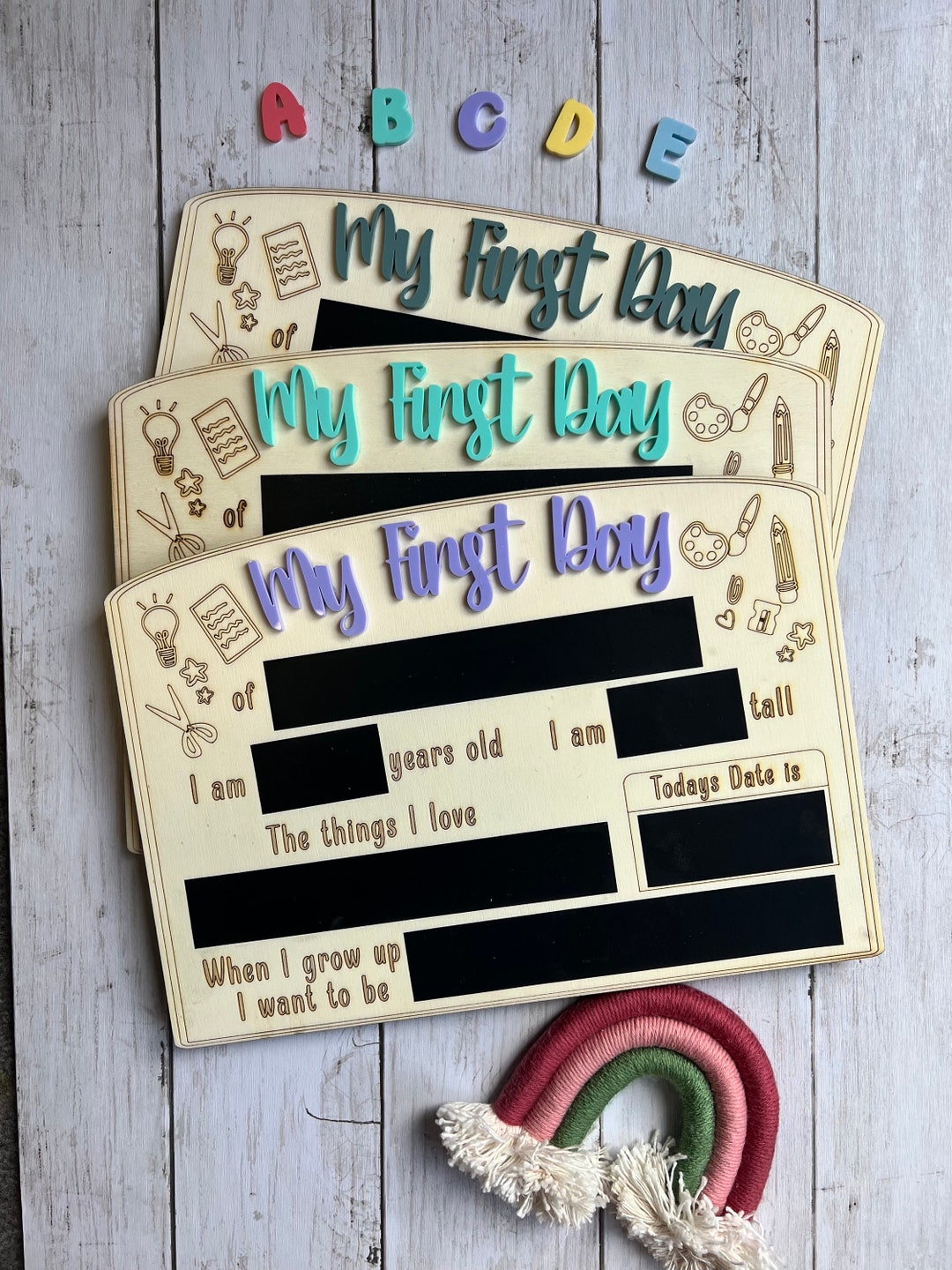Personalised First Day at School Board, School Memento, First Day ...