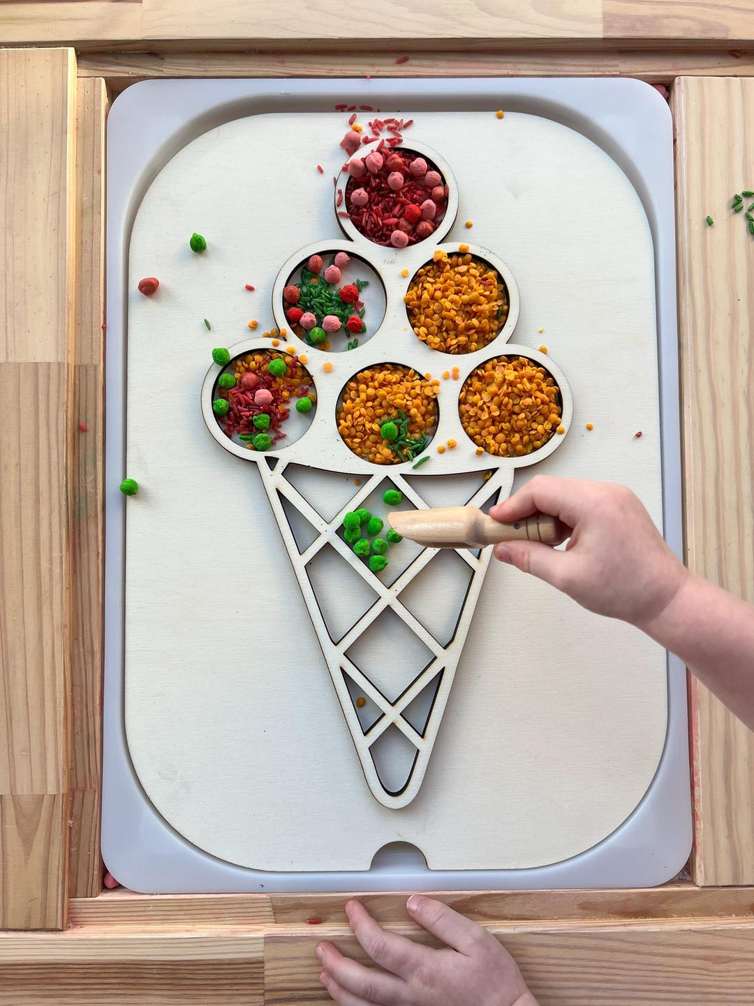 Ice Cream Flisat Table Topper - Sensory Activity Table - Wooden ...