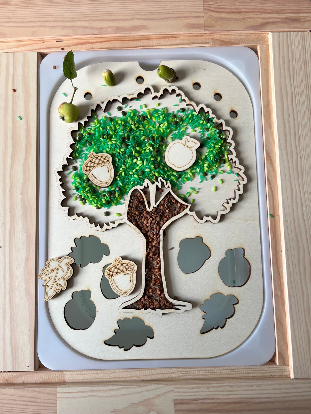 Autumnal Tree Flisat Table Topper - Sensory Activity Table - Wooden ...