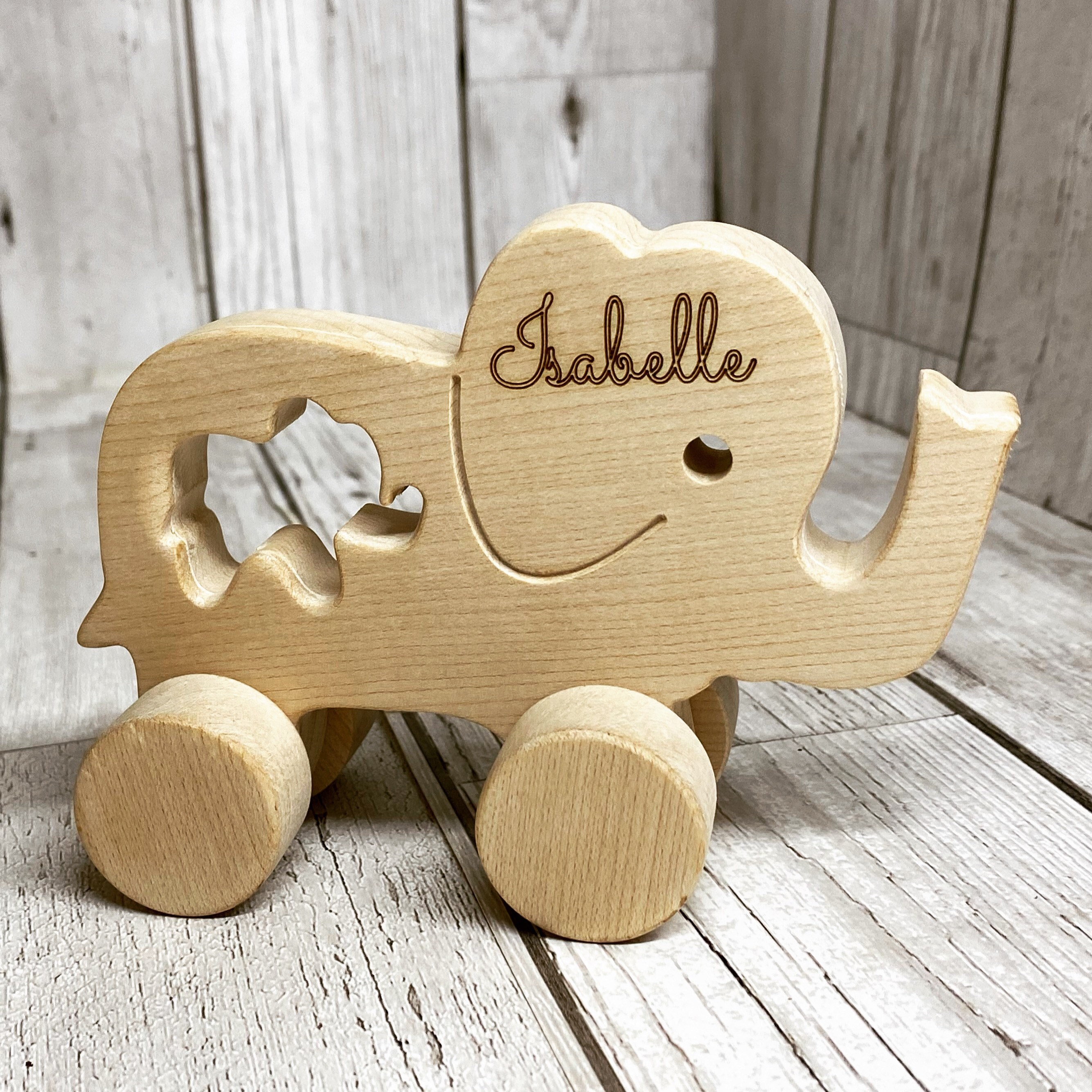Wooden Elephant Toy Wooden Toy Personalised Wooden Toy - Etsy