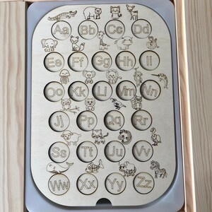 Alphabet Match Flisat Table Topper - Sensory Activity Table - Wooden ...