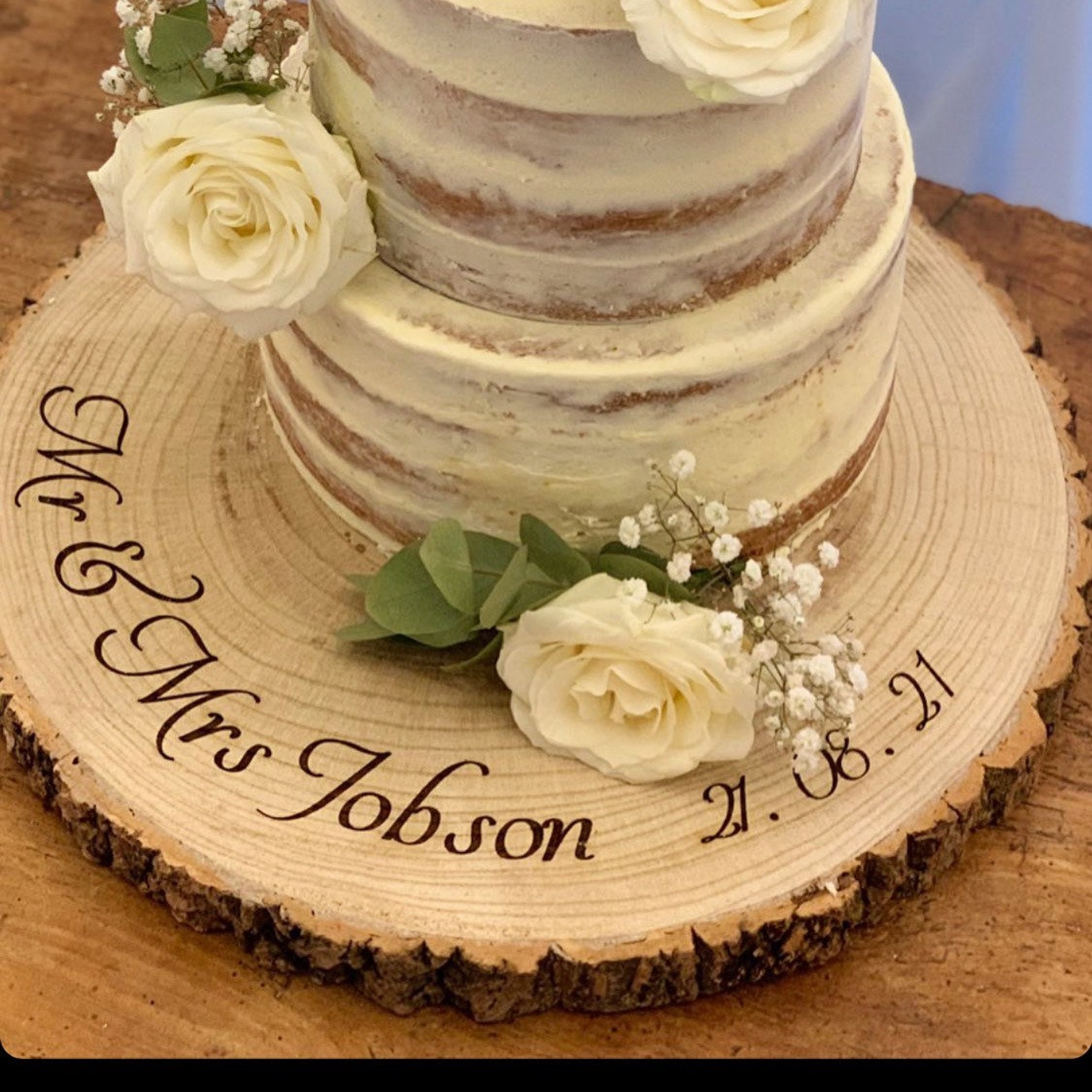 Personalised Wooden Log Slice Personalised Cake Stand Log - Etsy