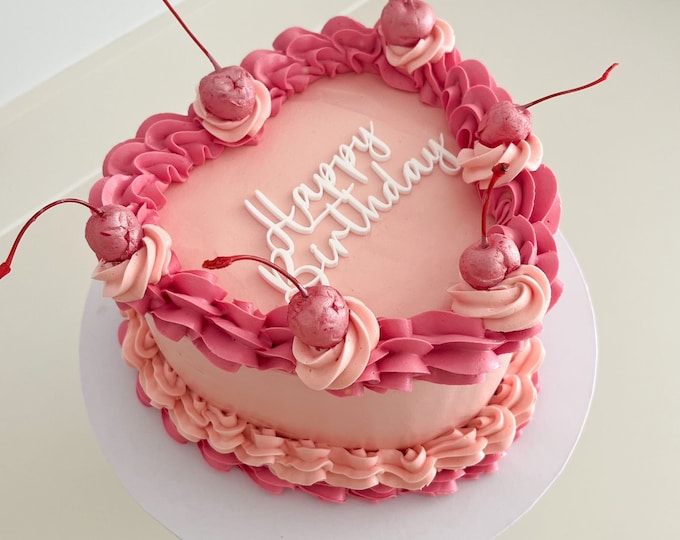 Happy Birthday Flat Lay Cake Topper, Alternative Celebration Cake ...