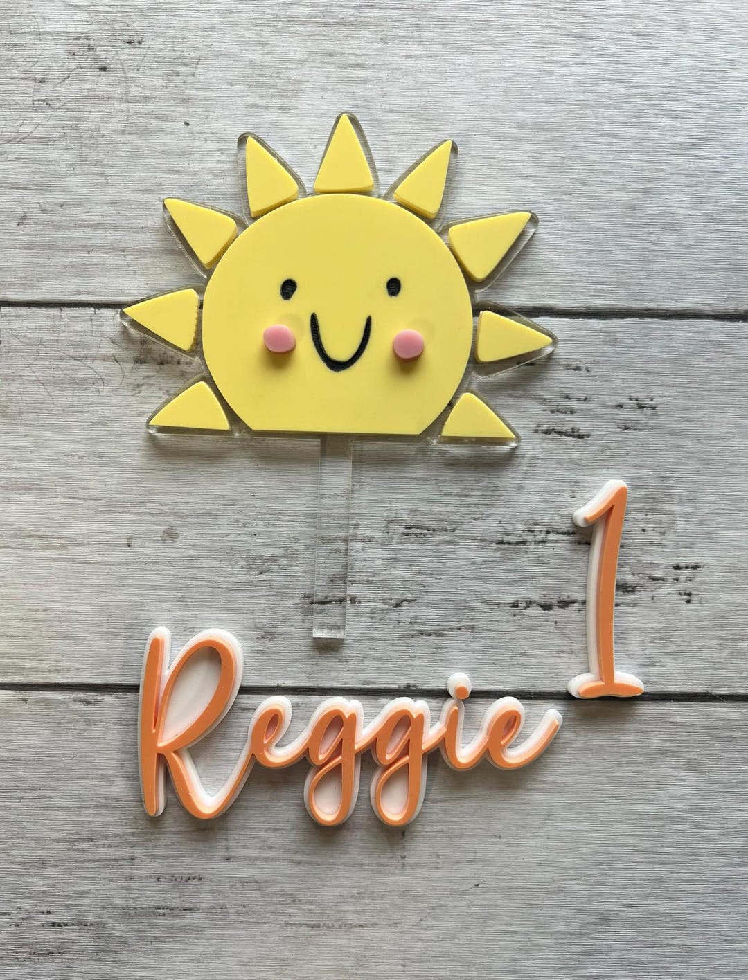 Personalised Sun Birthday Cake Topper Set: First Birthday - Etsy