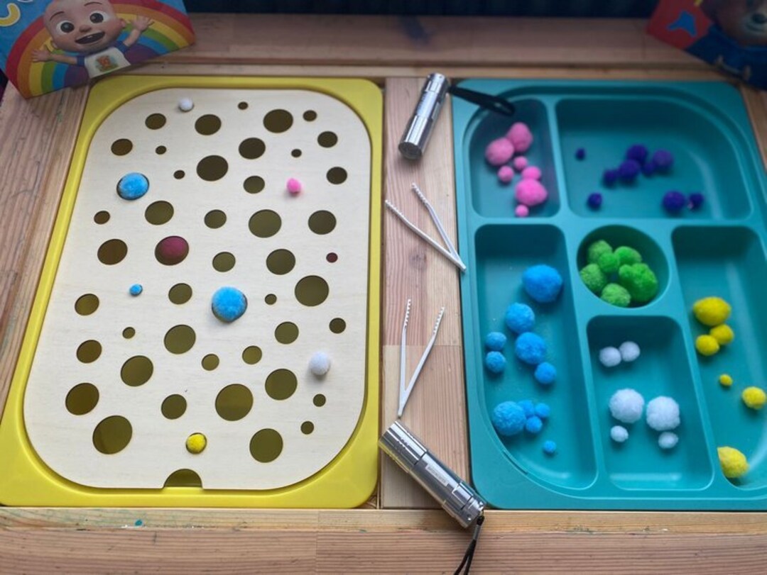 Multiple Holes Flisat Table Topper - Sensory Activity Table - Wooden ...