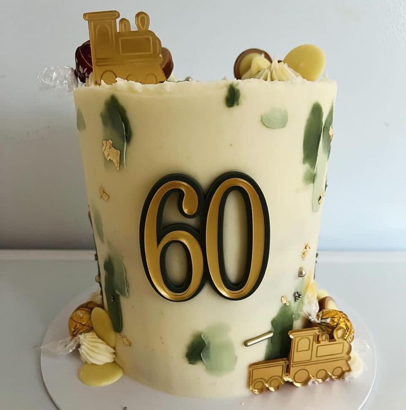 Personalised Train Birthday Cake Topper Set: Railway Celebration Charm ...