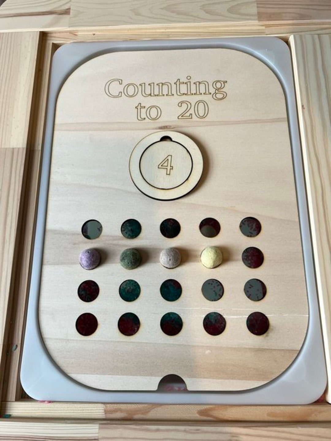 Counting to 20 Flisat Table Topper - Sensory Activity Table - Wooden ...