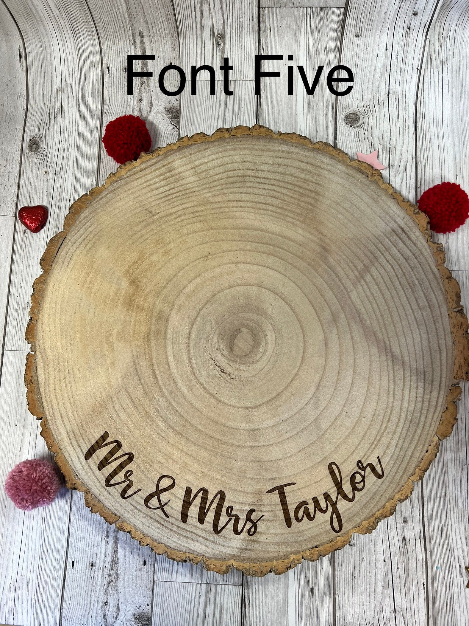 Personalised Wooden Log Slice Personalised Cake Stand Log - Etsy
