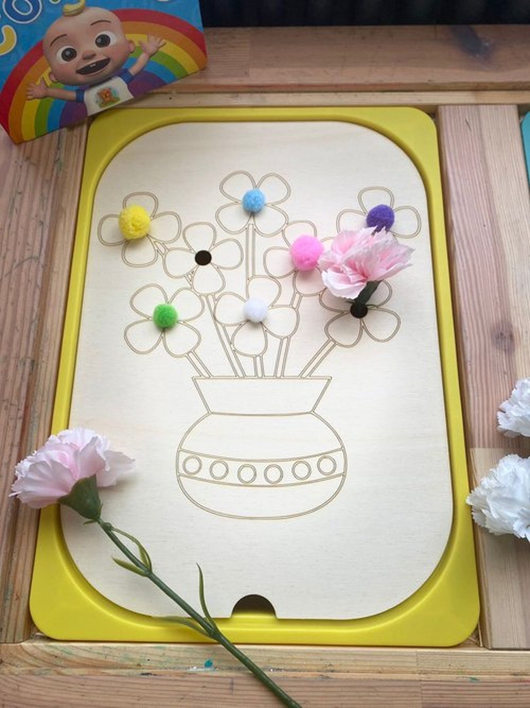 Flower Vase Flisat Table Topper - Sensory Activity Table - Wooden ...
