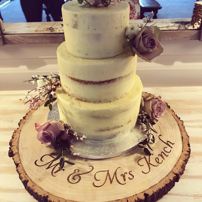 Personalised Wooden Log Slice Personalised Cake Stand Log - Etsy