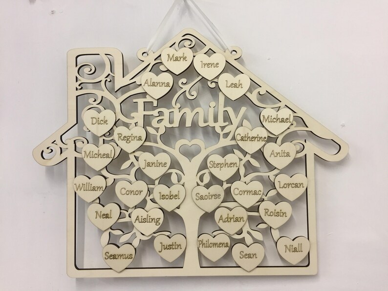 Personalised Family Tree Family Sign Family Plaque | Etsy